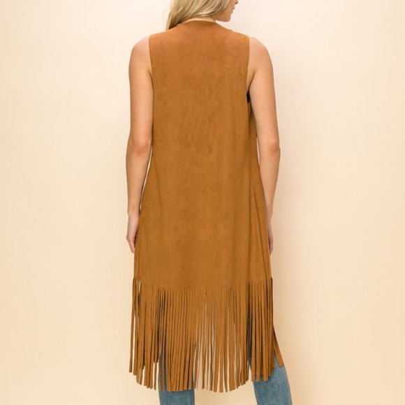 Vocal | Jackets & Coats | Vocal Faux Suede Fringe Vest 3colors Western Stevie Nicks Rodeo ...